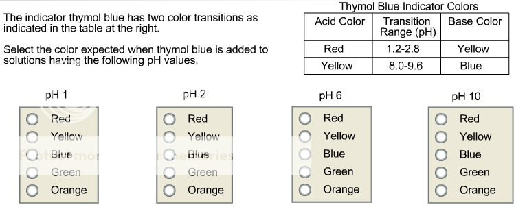 (Solved) - 13. Select the color expected when thymol blue is added to ...